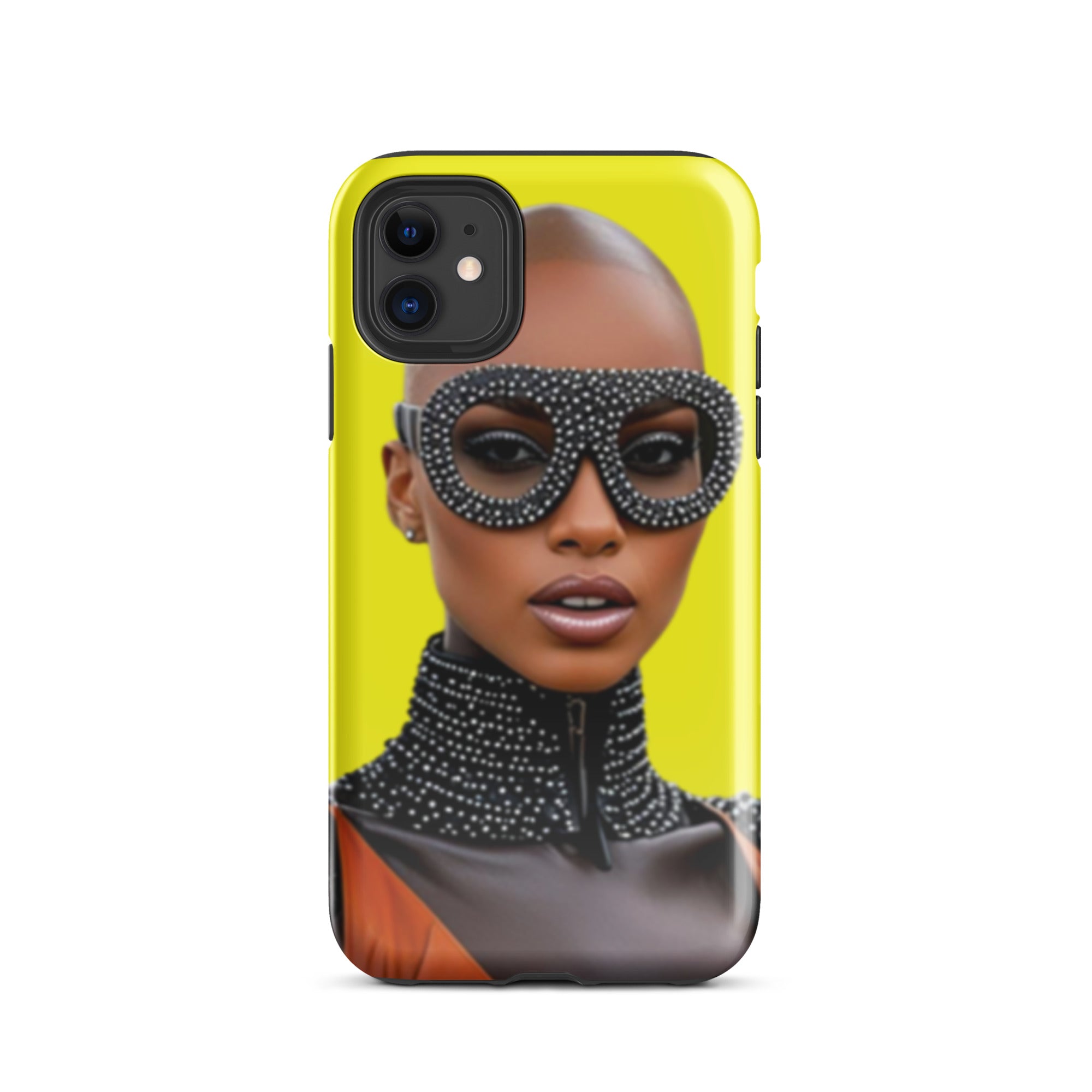 Bald Head Woman Fashion Black Sunglasses Multicultural iPhone Case ...
