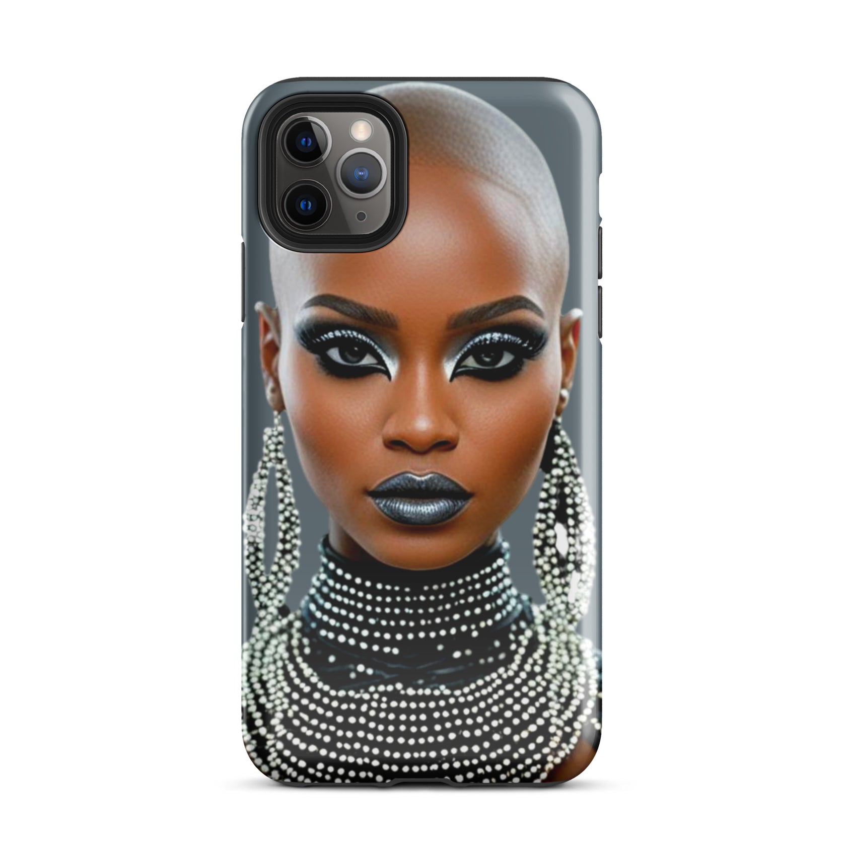 Bald Woman Brown Skin Glamorous Fashion Tough Case for iPhone – ShirtEvent