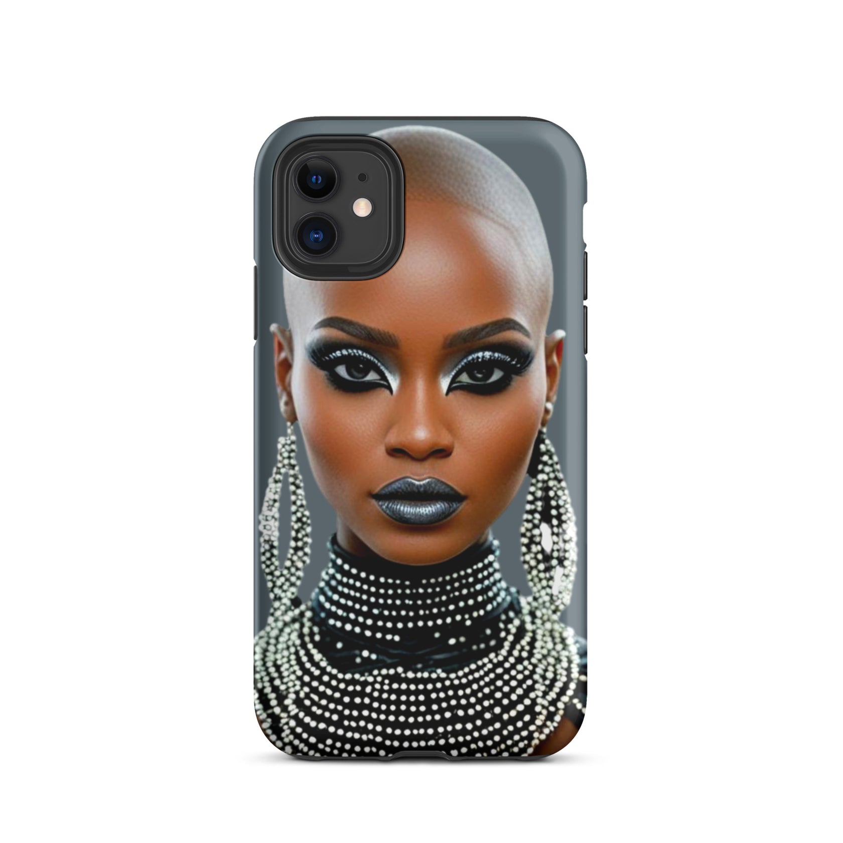 Bald Woman Brown Skin Glamorous Fashion Tough Case for iPhone – ShirtEvent